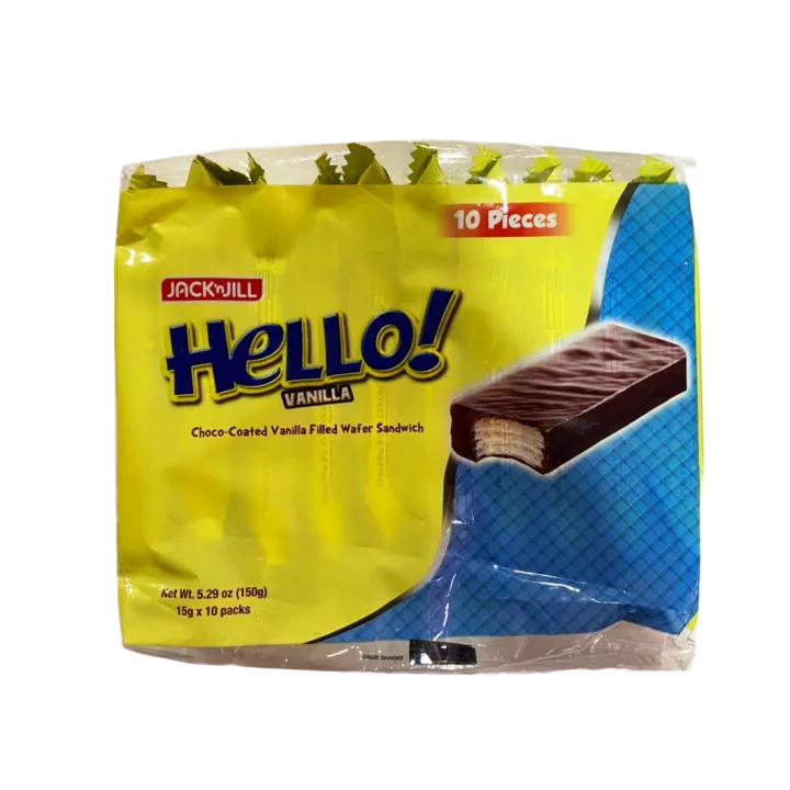 Jack N' Jill Hello! CHOCO Coated Vanilla 10'S (150Gram // Pack of 10 ...