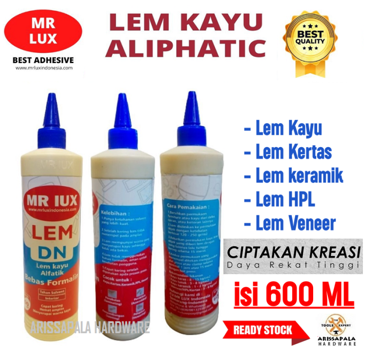 Lem kayu ALIFATIK DN MR LUX 600 Gram Lengket Cepat Kering -/ Lem MR IUX ...