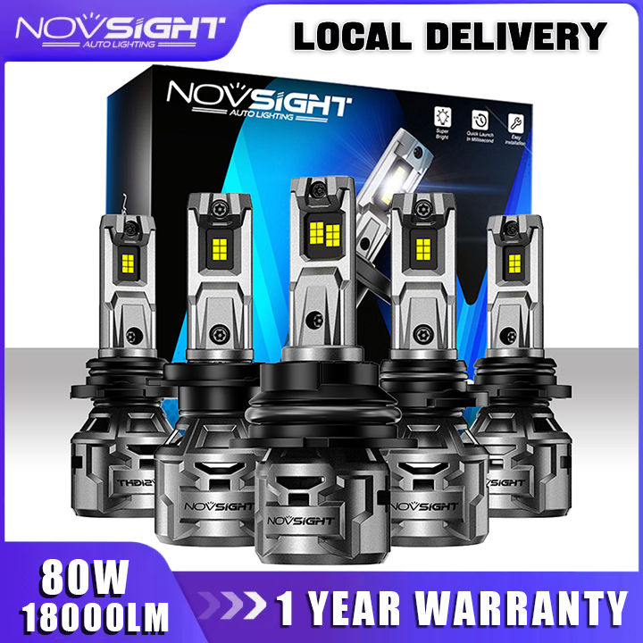 Novsight N81 LED Car Headlight 80W 18000LM LED Headlight Bulb Kit Fog ...