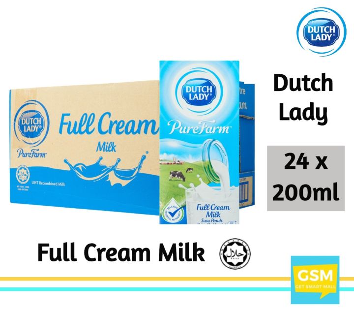 Dutch Lady UHT Pure Farm Full Cream Milk (24 x 200ml) | Lazada