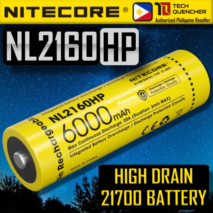 Nitecore NL2160HP 6000mAh Battery - 20A - 21700 High Drain High ...