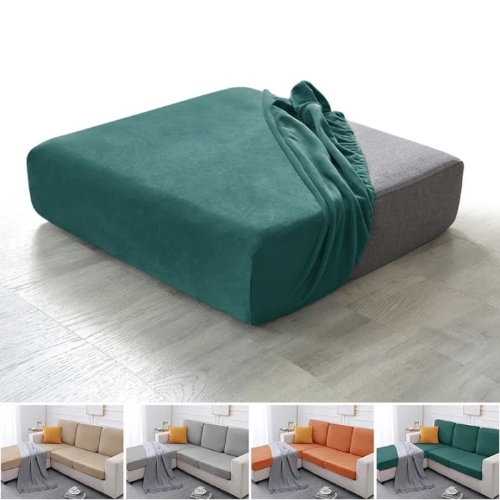 Sofa nhung bọc gối L Hình Dạng Sofa Ấm Áp Sang Trọng Spandex Bọc Ghế ...