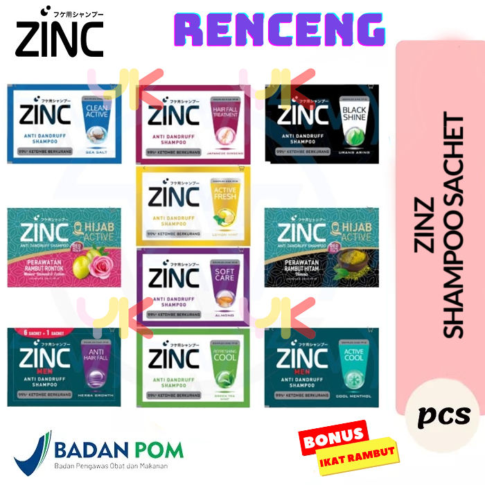 Zinc Shampoo 10ml × 12 Sachet 1 Renceng | Lazada Indonesia