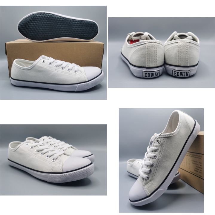 Edwin 235 White Shoes/School Shoes/Low Tops/Kasut Putih [CLEARANCE ...