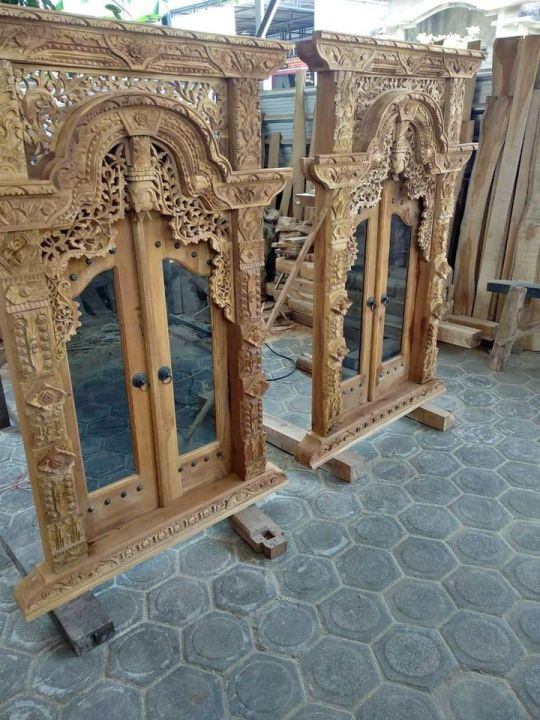 Gebyok Jendela Ukir Kaca Jati 100x150 (invoice) | Lazada Indonesia
