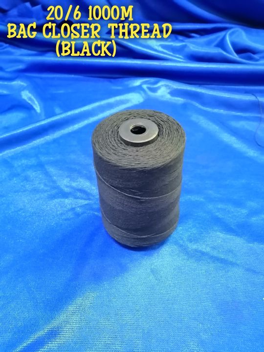 THREAD FOR BAG CLOSER 20/6 1000M COLOR: BLACK | Lazada PH