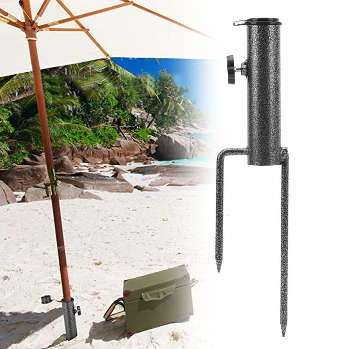 Parasol Insert Flag Pole Bracket Beach Umbrella Sand Anchor Steel for ...