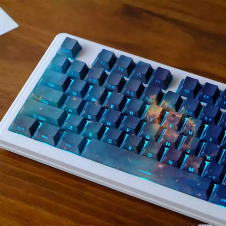 【Keycap only】keycap bầu trời đầy sao màu xanh bên khắc trong suốt ...