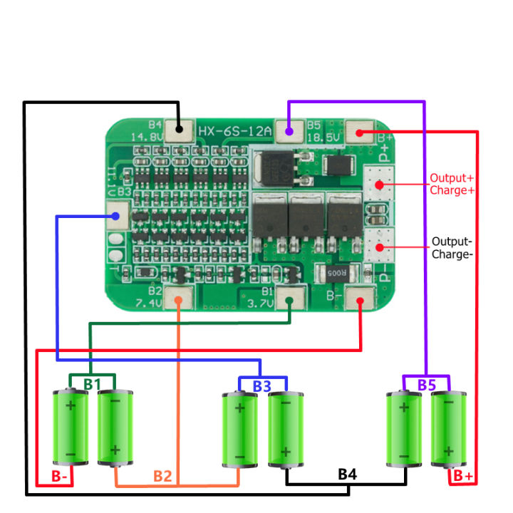 6S 15A 22V 24V Protection Board PCB BMS for 18650 Li-ion Cell | Lazada.vn
