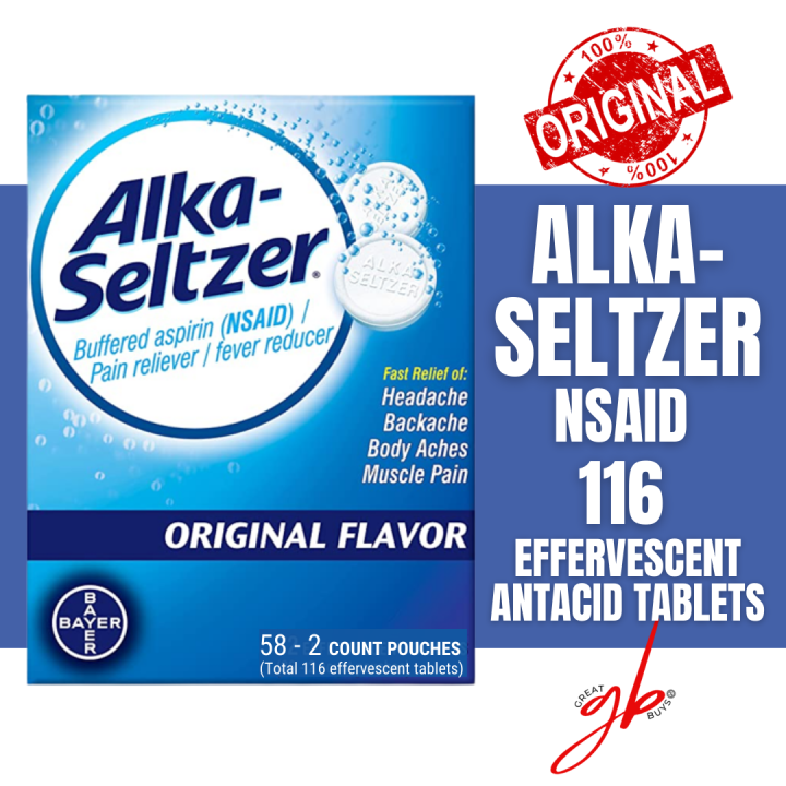 Alka-Seltzer Original Effervescent Tablets, fast relief of headache ...