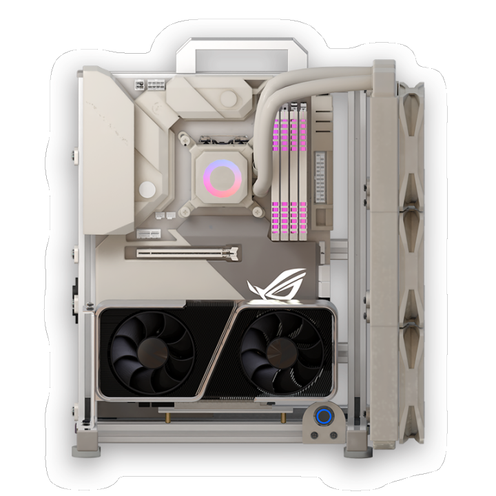 ATX Gamers Cabinet Rack ITX MATX Open PC Case Frame DIY Water Cooler ...