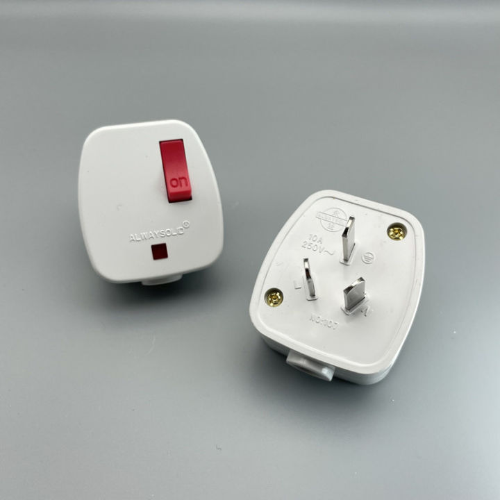Yongjian 3-pin plug with switch indicator 10A16A 3-flat 250V power plug ...