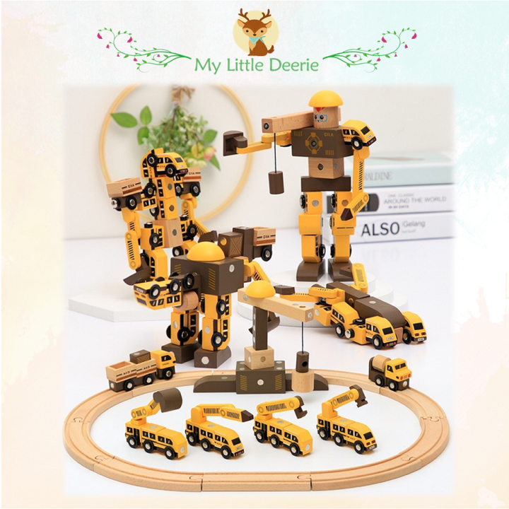 Magnetic Transformer Construction Vehicles Open-Ended Play Children ...