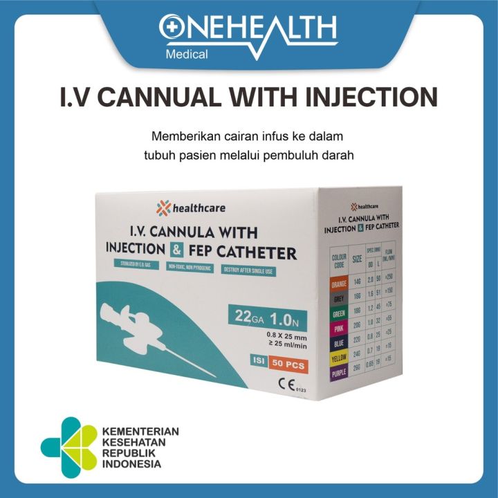 Healthcare I.V. Canula With Injection Port & Fep Catheter Memasukkan ...