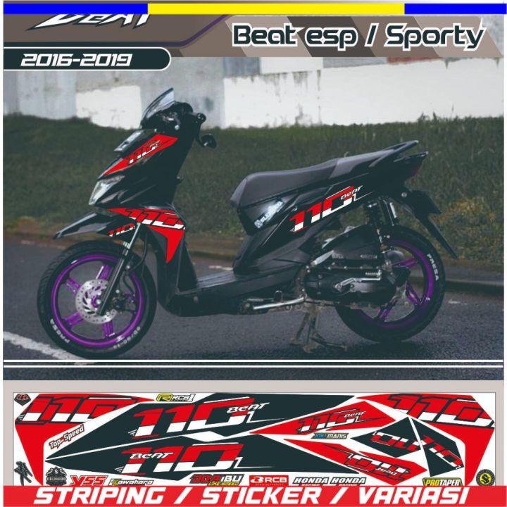 STIKER STRIPING VARIASI BEAT ESP MOTIF VARIASI TERBARU NEW 2024 SIMPLE ...