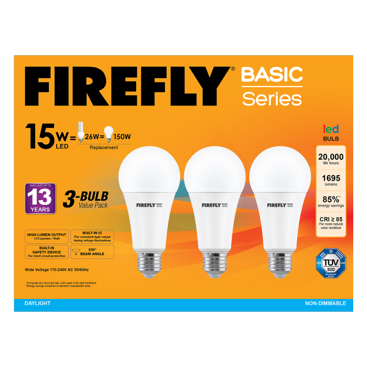 Firefly Basic 3-LED Bulb V.Pack 15W DL - V30EBI115DL | Lazada PH