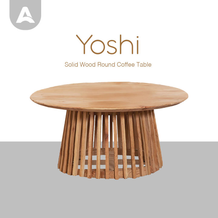 Arturo - Yoshi Solid Wood Round Coffee Table | Lazada