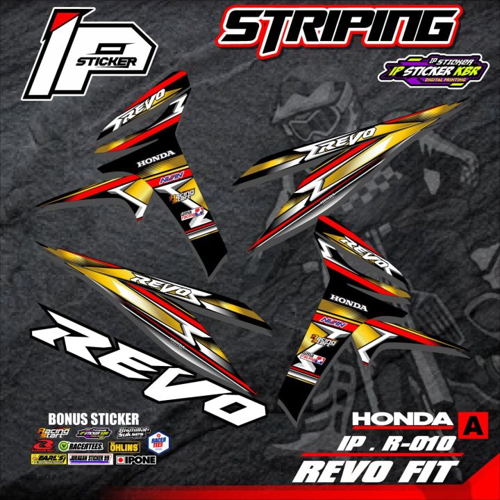 (cod) striping REVO FIT - sticker striping variasi list honda REVO FIT ...
