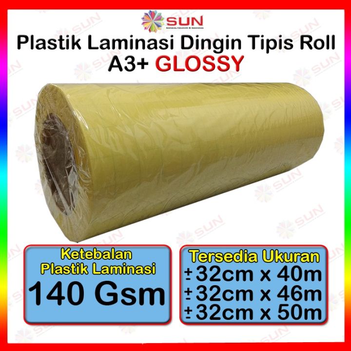 Plastik Laminasi Dingin Tipis Roll A3+ / A4 + 140 micron - Motif Glossy ...