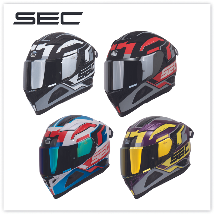 Sec Full Face Helmet for Motorcyle Cyclone - Racer 4 Gloss/Matte ...
