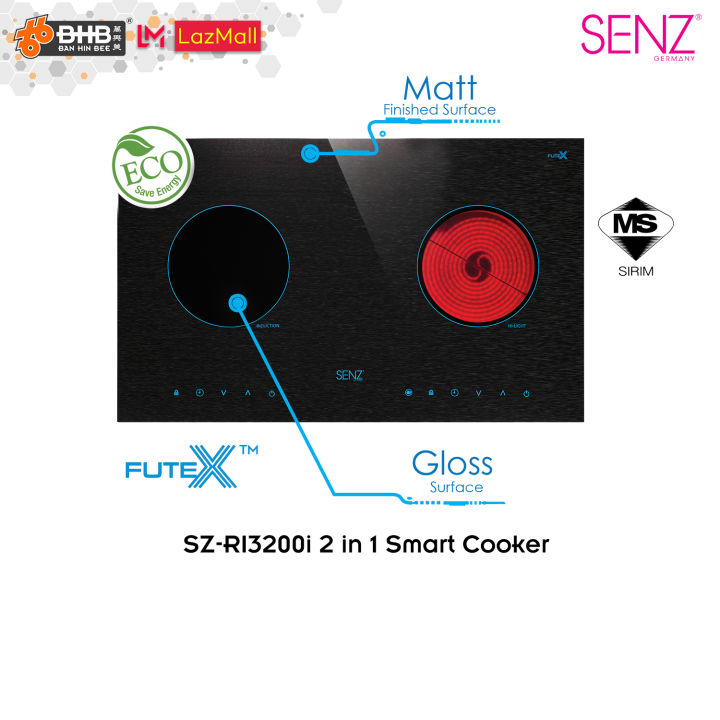 SENZ SZ-RI3200I 2 in 1 Smart Induction & Ceramic Cooker Hob NEW MODEL ...