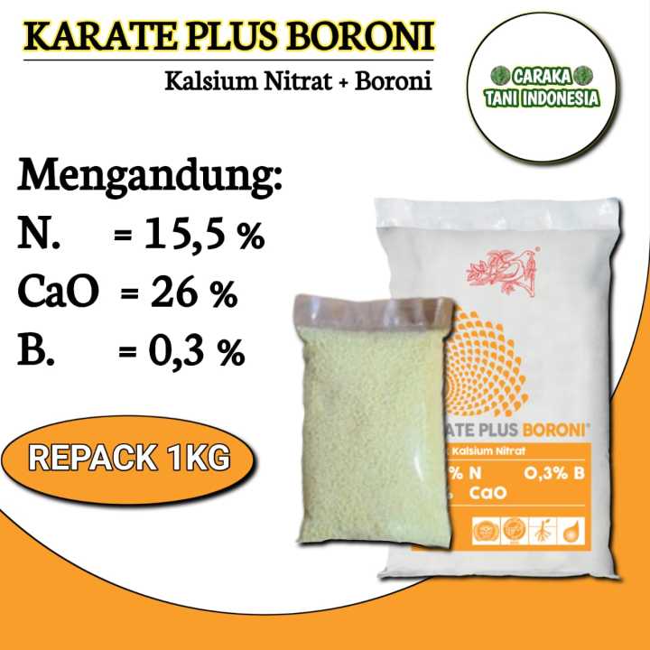 Pupuk MEROKE KARATE PLUS BORONI Kemasan Repack 1 KG kalsium nitrate ...