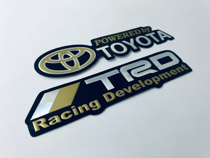 สติ๊กเกอร์ TRD Toyota Racing JDM สติกเกอร์ สีทอง 2ชิ้น Car Foil ...