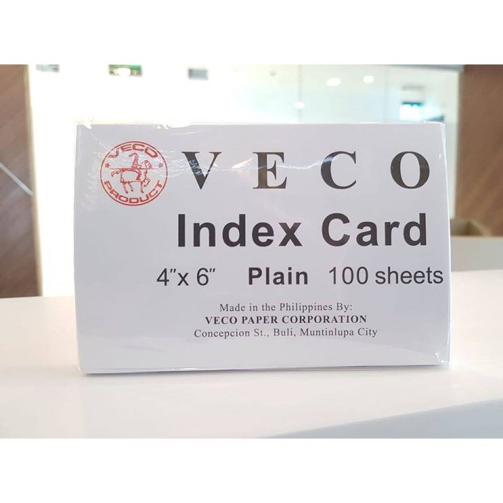 VECO Unruled/Lined Index Card 4" x 6" (100 pcs.) | Lazada PH