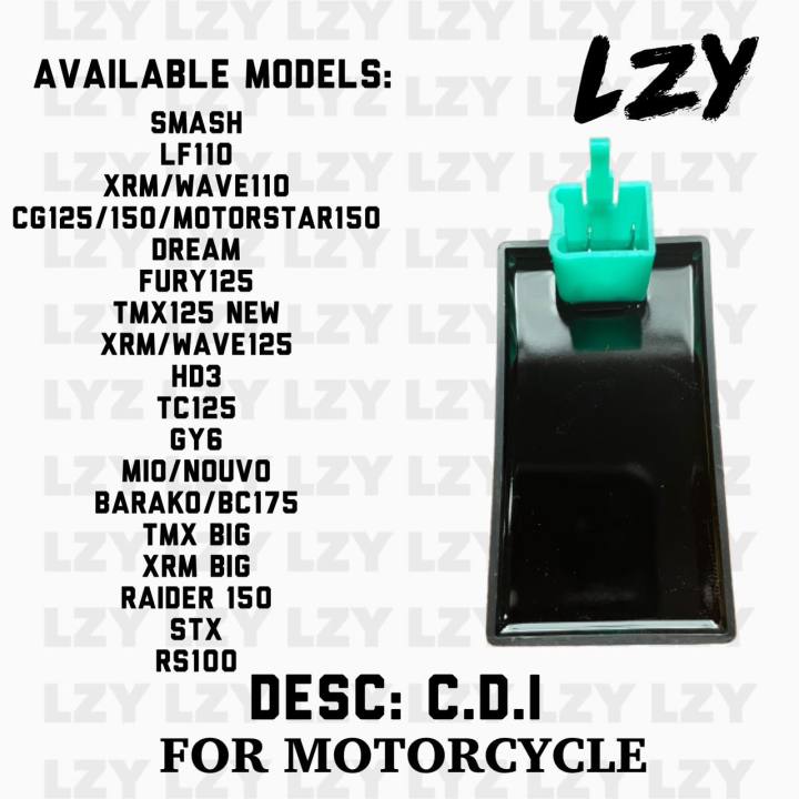 LZY Motorcycle CDI UNIT MIO XRM TMX WAVE RS100 SMASH LF110 FURY GY6 ...