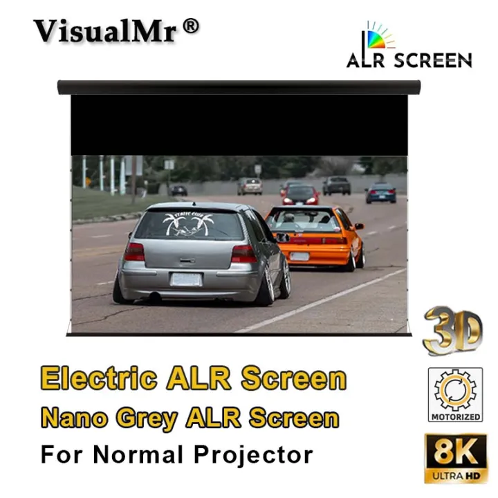 2025 VisualMr Ceiling Recessed Electric Motorized Drop Down Screen 150 ...
