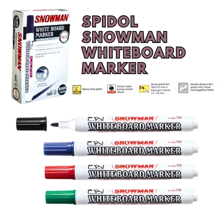 Spidol Whiteboard WhiteBoard Whiteboard SNOWMAN BG12 Original Bisa ...