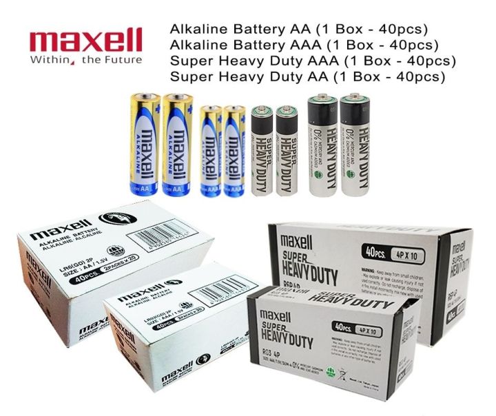 Original Maxell Super Heavy Duty AA / AAA Battery & Maxell Alkaline AA ...