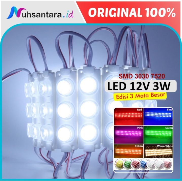 Lampu LED Modul 3 Mata 12V DC 3 Watt SMD Module SUPER MURAH | Lazada ...