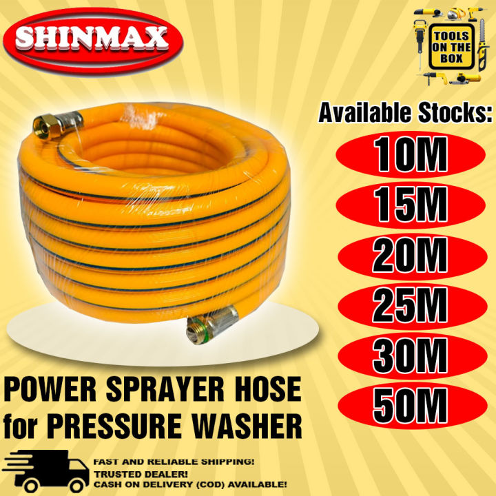 SHINMAX Japan 3ply 8.5mm High Pressure Washer Hose / Power Sprayer Hose 10M,15M,20M,25M,30M,50M ...