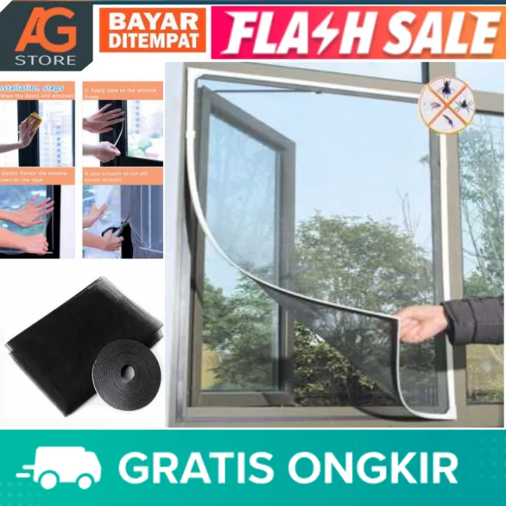 (DIJAMIN ORI) Jaring Anti Nyamuk Jendela Pintu Window Net Mesh 130 x ...