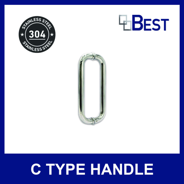 STAINLESS 300mm C TYPE GLASS DOOR HANDLE ss304 | Lazada PH