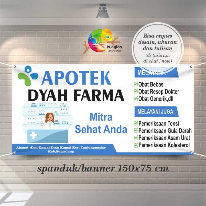Spanduk Banner Apotek Toko Obat Custom Desain | Lazada Indonesia