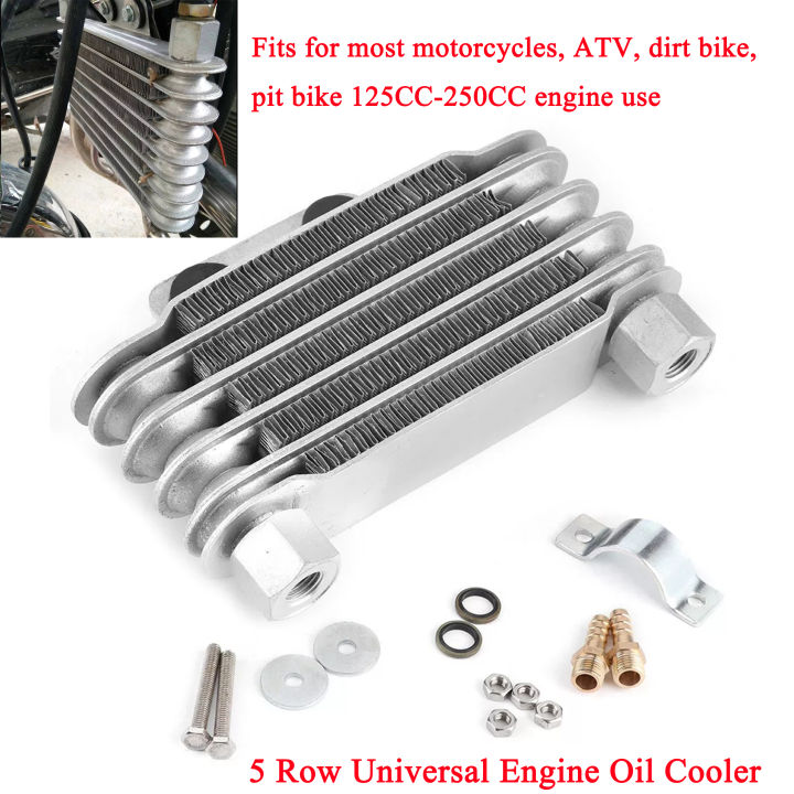 5 Row Universal Motorcycle Engine Oil Cooler Cooling Radiator ...