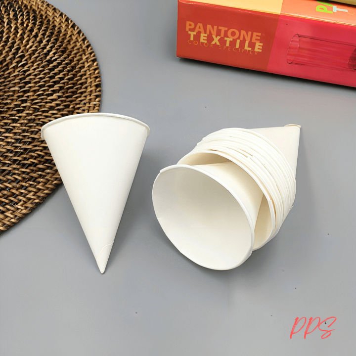 3.7oz Shaved Ice Plain White Paper Cone - 200pcs | Lazada PH