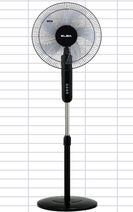 ELBA 16'' Stand Fan ESF-J1656 (BK) 5 Blades | Lazada