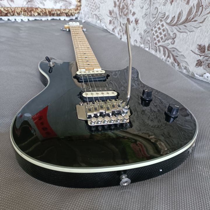 Custom EVH Gloss Black Finish Electric Guitar 24 Frets Maple Neck And ...