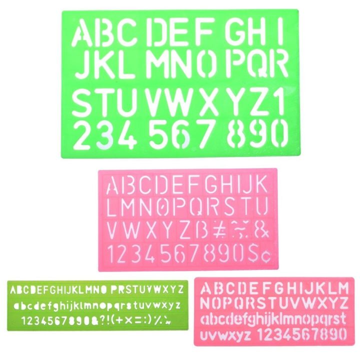 XRHYY Assorted Colors Plastic Letter and Alphabet Stencil Sets Drawing ...