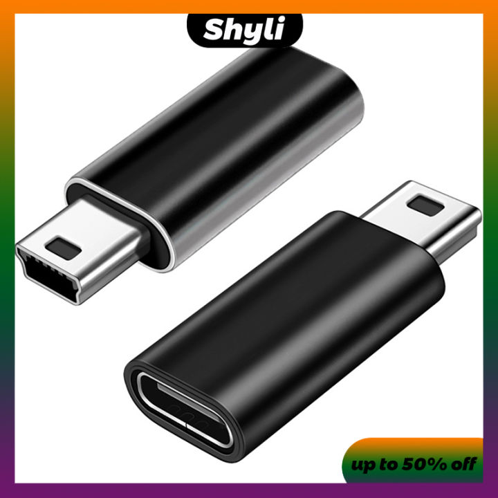 Shyli Mini 5 Pin USB Adapter B Male to USB Type C Female Data Data ...