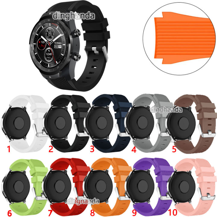 สายนาฬิกาข้อมือซิลิโคนSportสายสำรองสำหรับTicwatch Pro 3 E2 S2 GTX ...