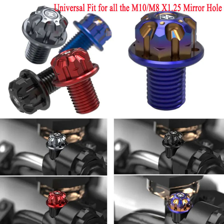 spirit beast Motorcycle Universal Motorcycle Mirror Hole Plug Screw M8 ...