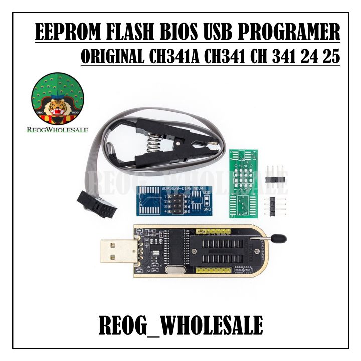 ORIGINAL CH341 CH341 CH 341 24 25 SERIES EEPROM FLASH BIOS USB PROGRAMER Dengan Klip Uji Untuk ...