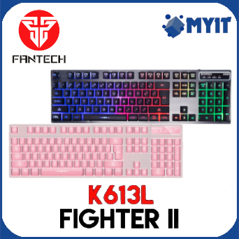Fantech K613L Fighter II Full Size Gaming Keyboard with Backlit 104 Floating Keys Aluminum Back ...