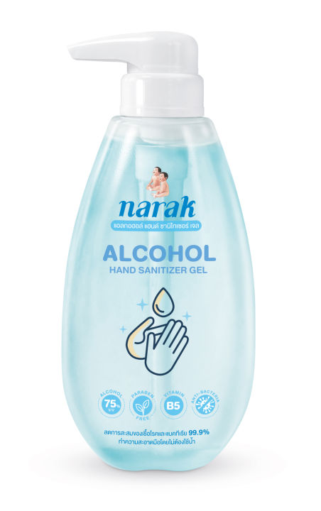 Narak น่ารักแอลกอฮอล์เจลกลิ่น Floral (สีฟ้าใส) 470 มล. | Lazada.co.th