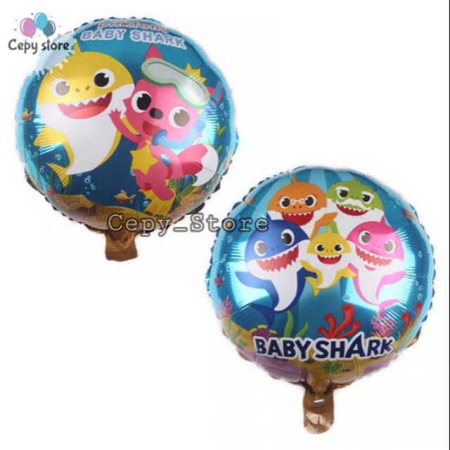 Balon Foil Bulat Baby Shark / Balon Foil Ikan Hiu Bulat | Lazada Indonesia