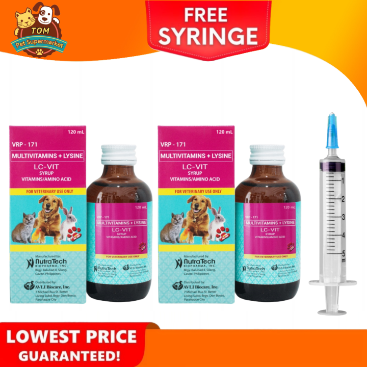 LC-VIT Multivitamins Syrup 120ml (Vitamins / Amino Acid) for Dogs and ...